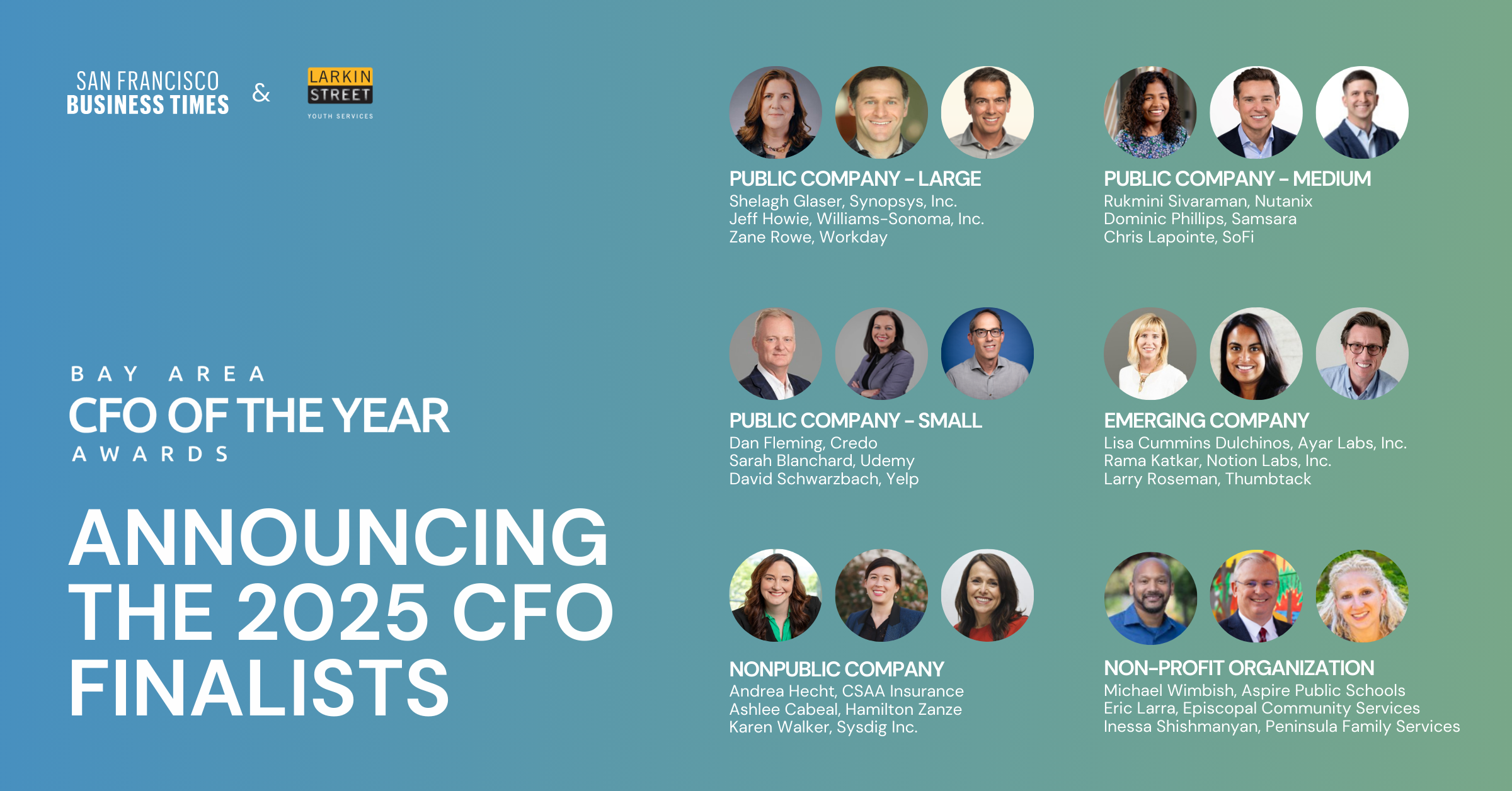 Announcing the Finalists for the 2025 Bay Area CFO of the Year Awards - CFO Awards CFO Awards